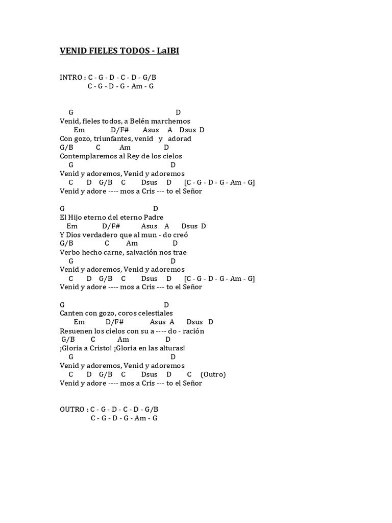 VENID FIELES TODOS-LaIBI-1 | PDF | Creencia religiosa y doctrina | Teología