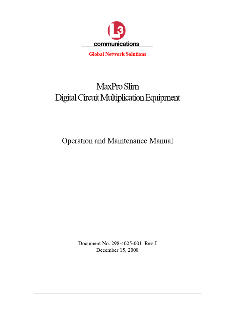 MaxPro Slim DCME Manual Rev J | PDF | Modem | Computer Network