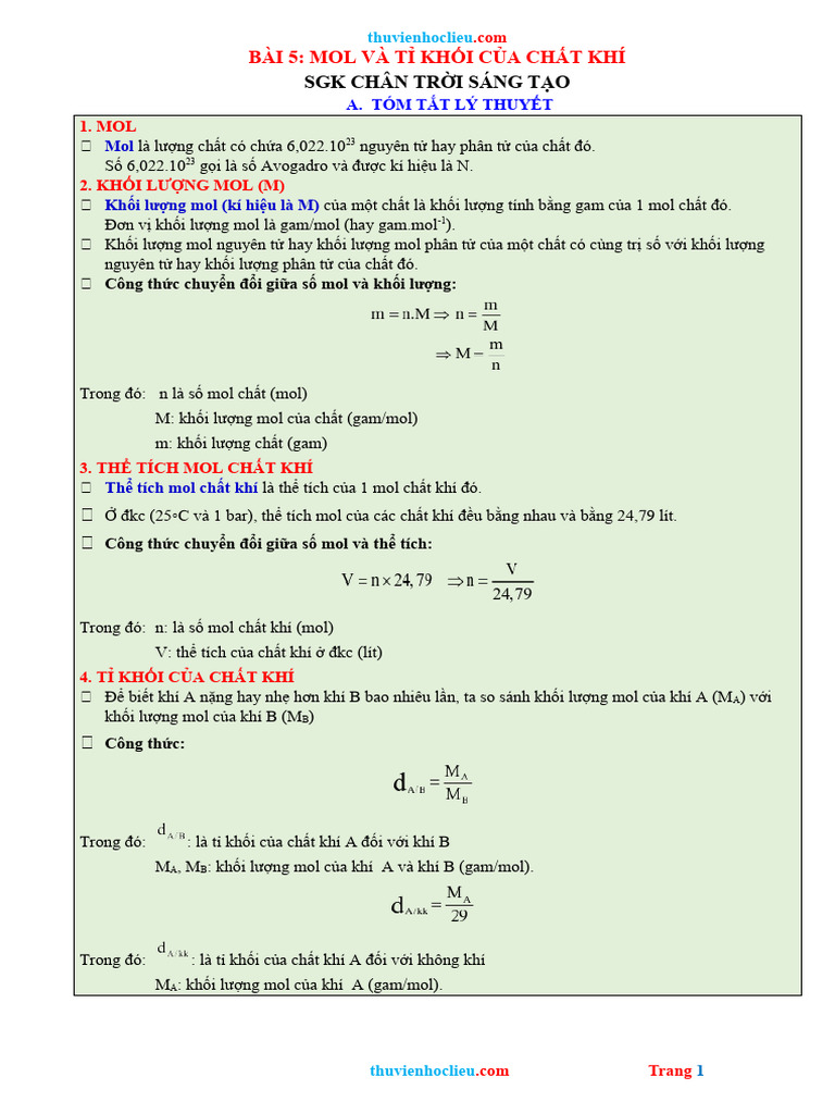 Chuyen de KHTN 8 CTST Bai 5 | PDF
