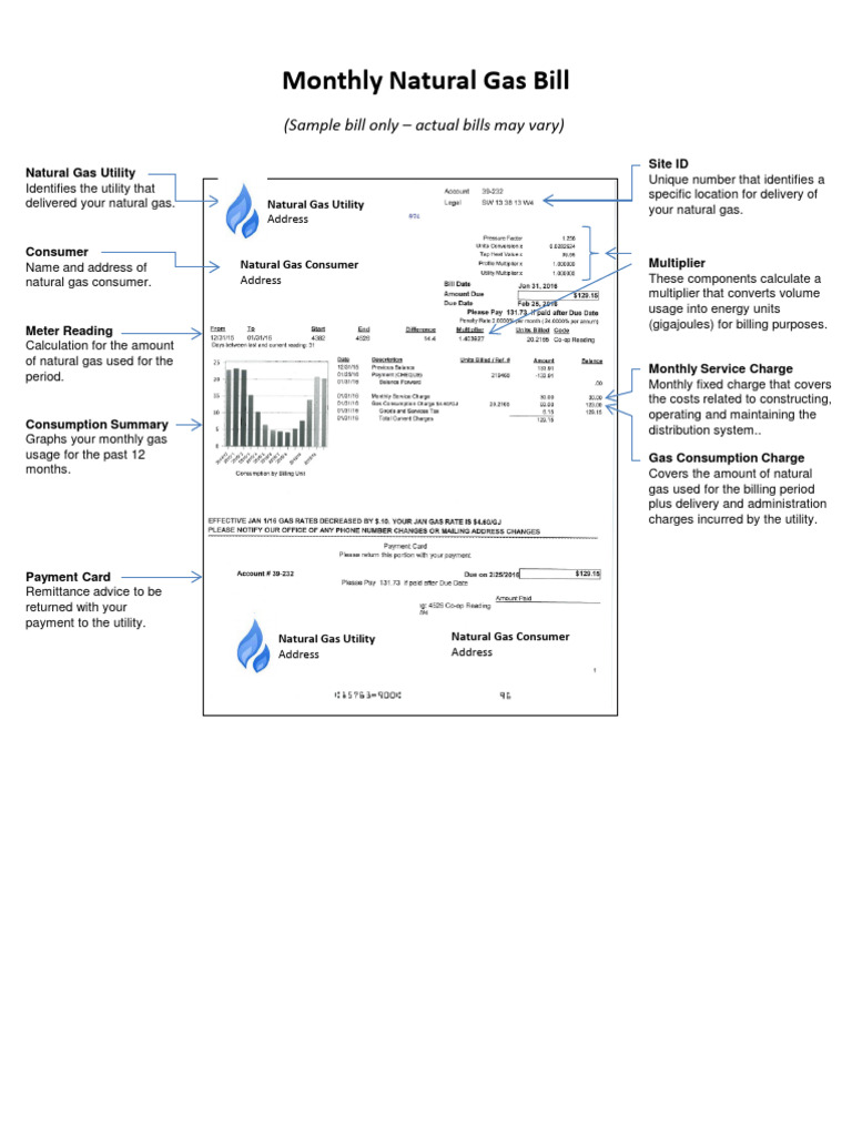 Sample Gas Bill | PDF | Gases | Natural Gas