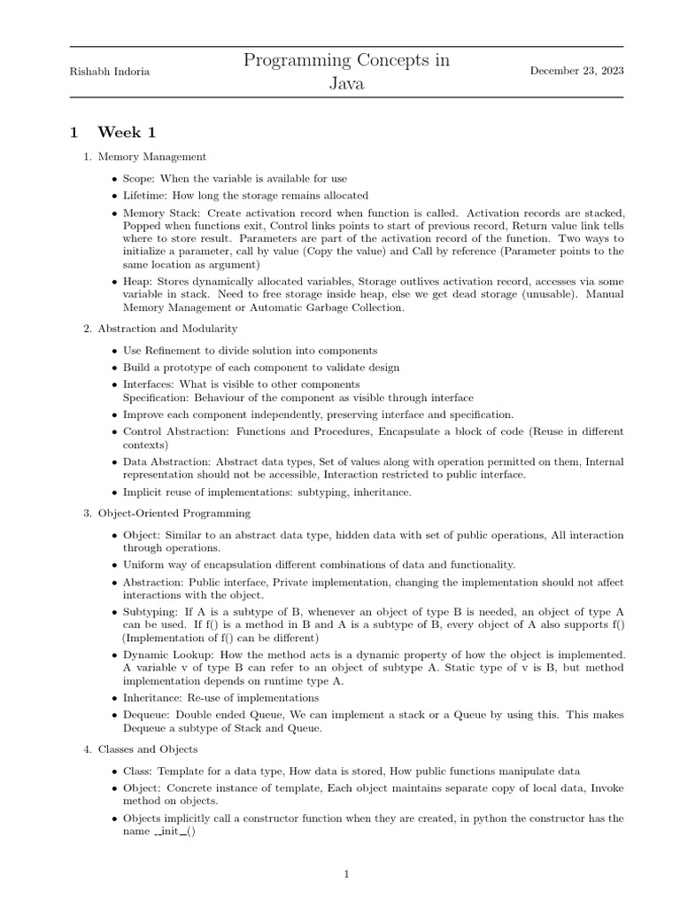 Programming Concepts In Java Pdf Inheritance Object Oriented Programming Class Computer