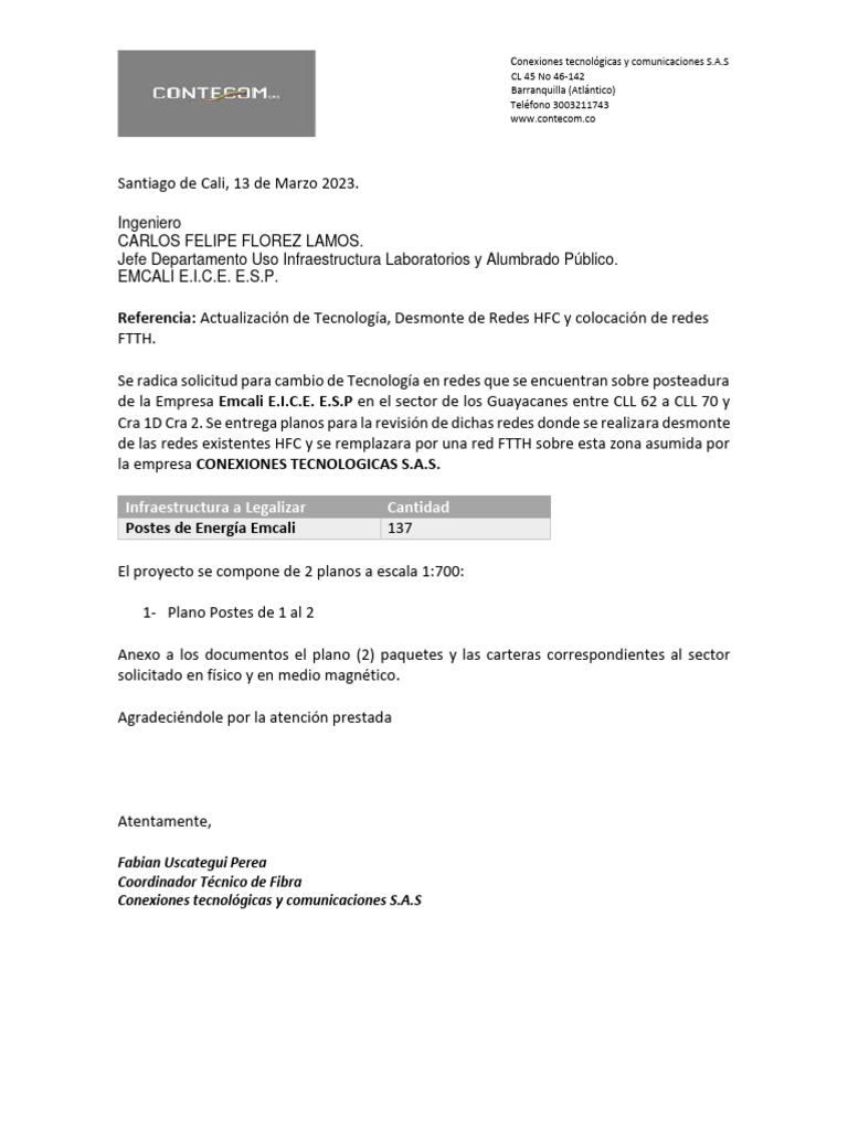 Formato Carta Legalizacion | PDF
