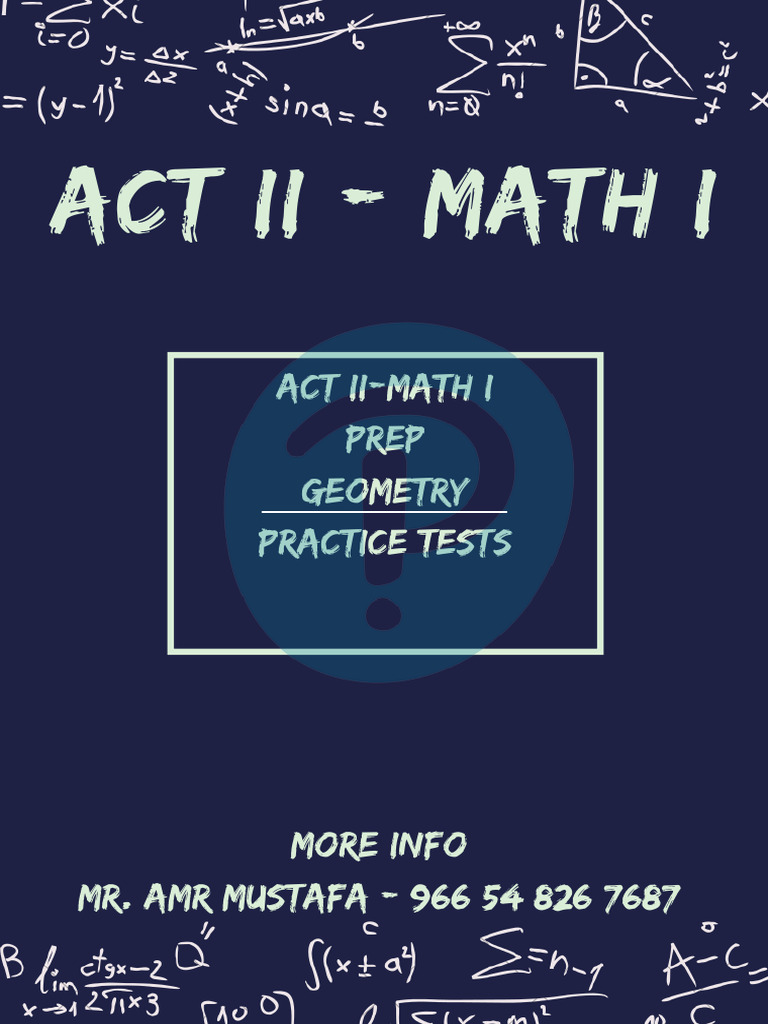 ACT II PREP Course-Math I-Geometry Practice Tests | PDF | Area | Triangle