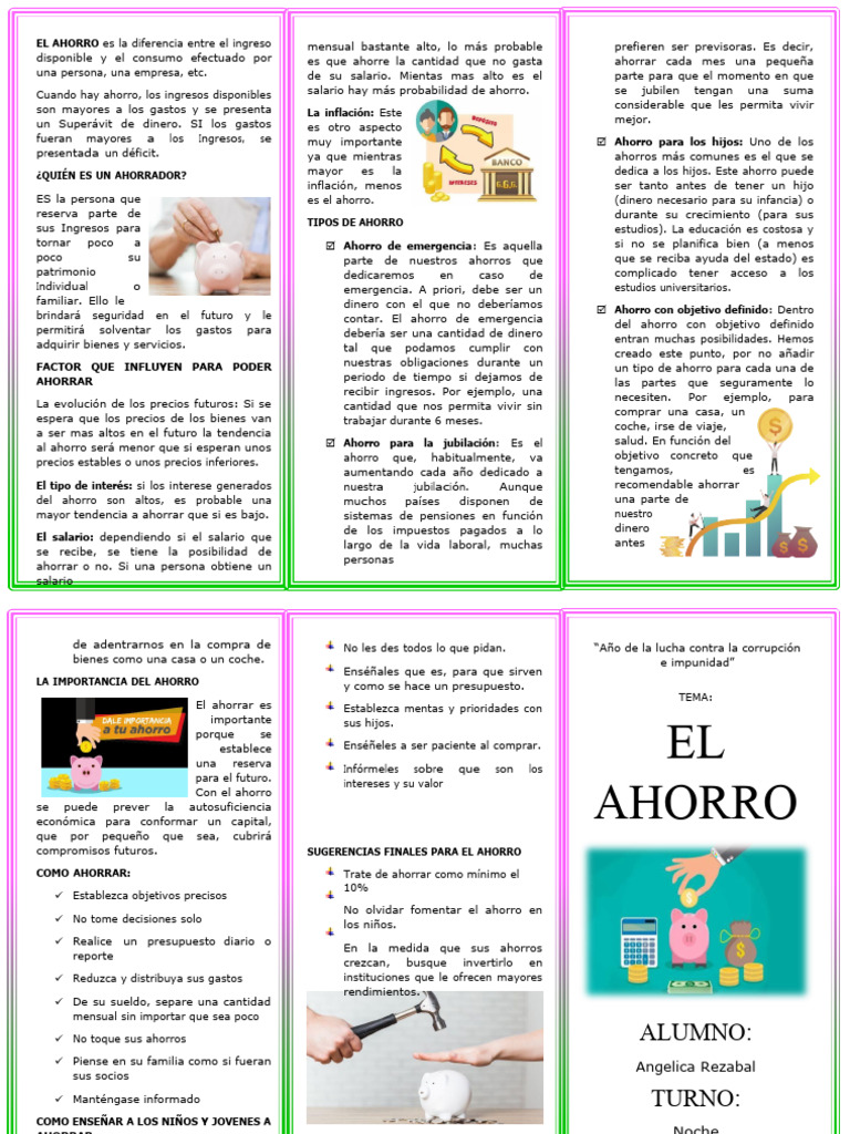 triptico-del-ahorro_compress | PDF | Ahorro | Salario