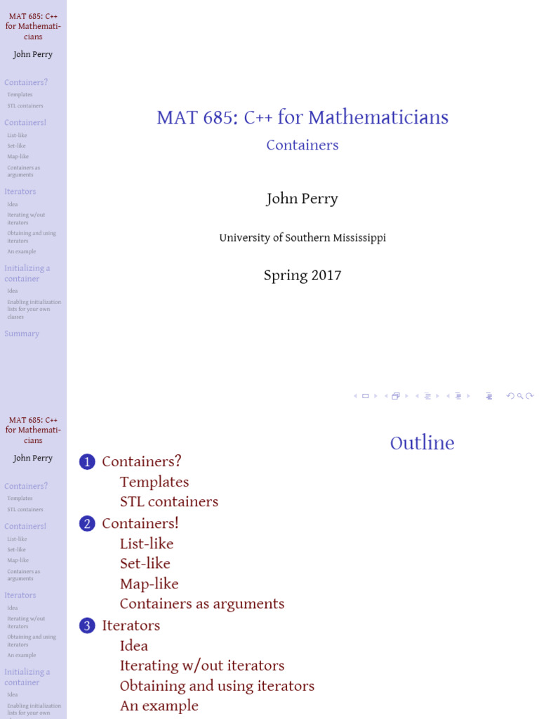 9_containers | PDF | C++ | Object Oriented Programming