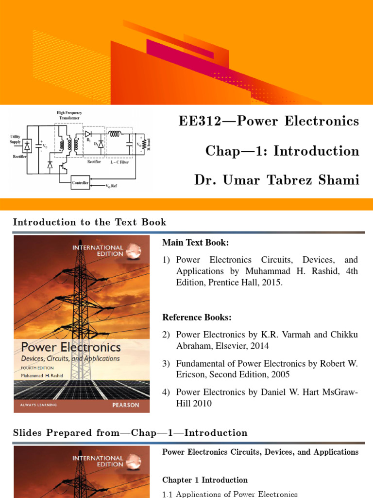 EE 312 PE Lec 1 Intro | PDF | Power Electronics | Field Effect Transistor