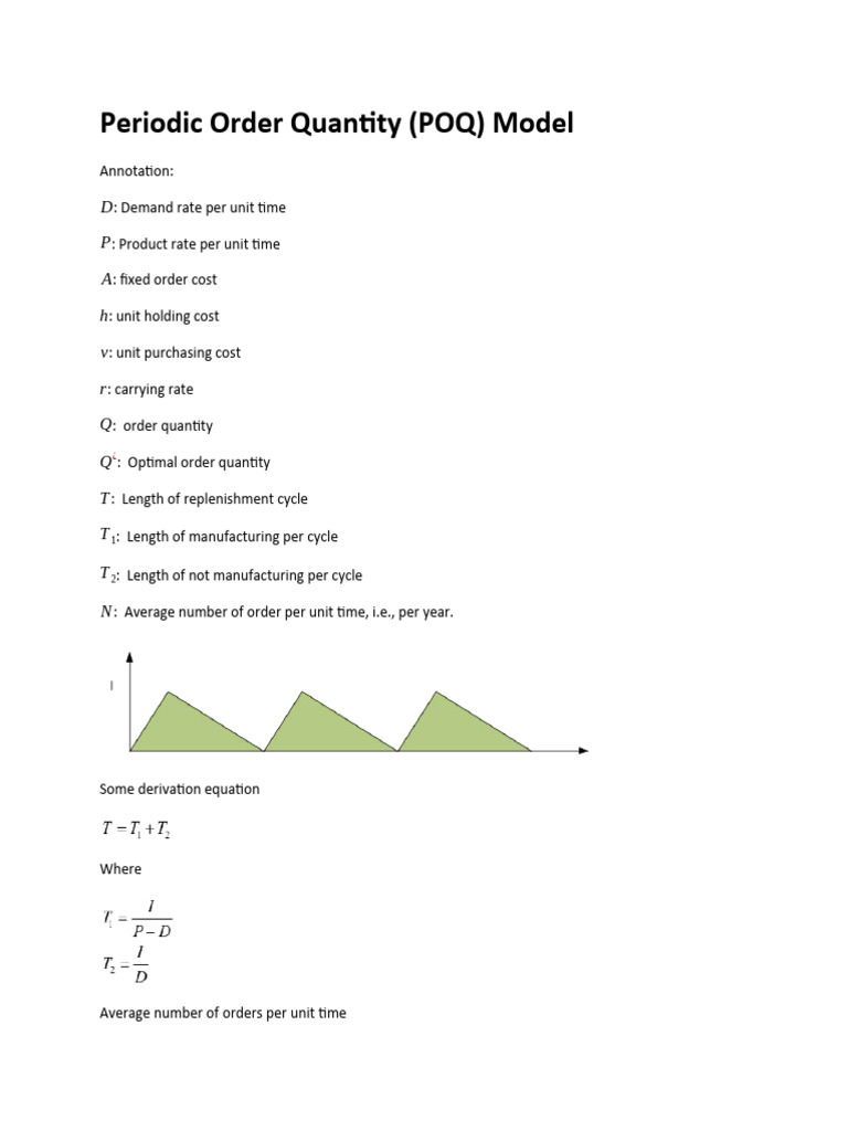Periodic Order Quantity | PDF