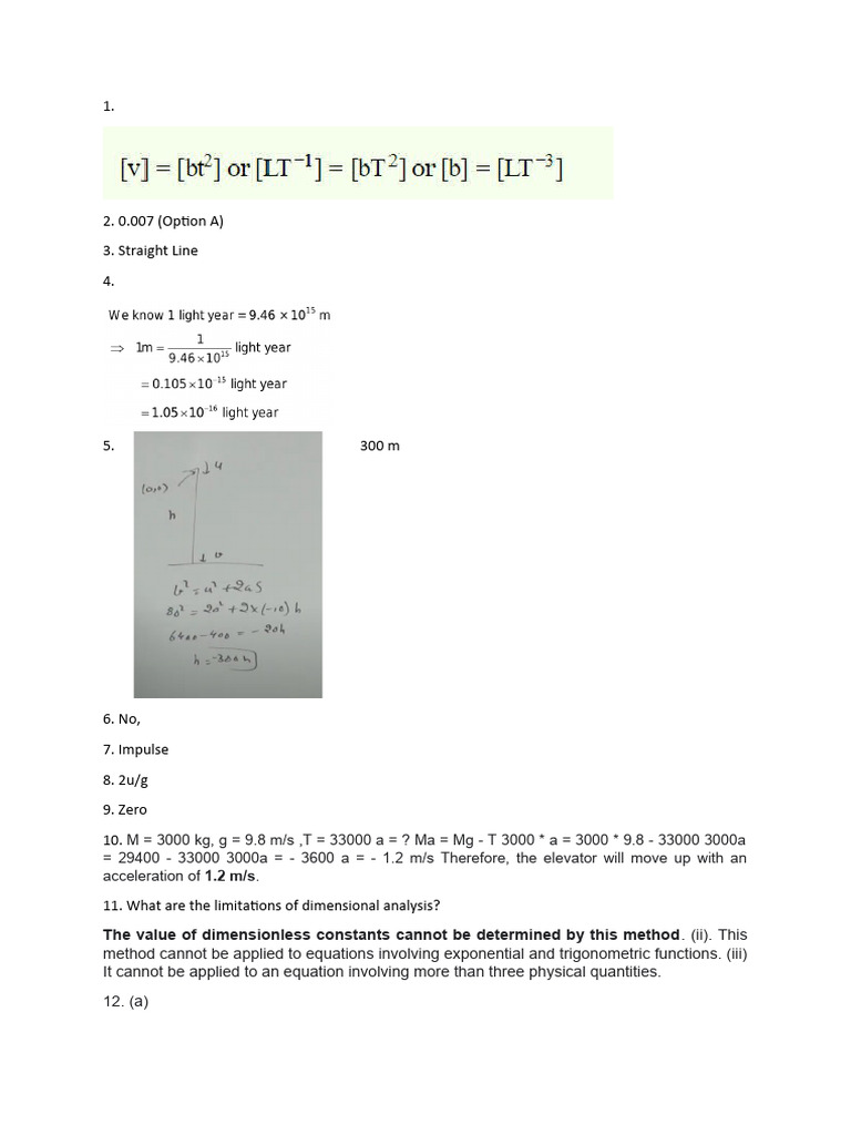 Grade XI TERM-1 Physics KA | PDF