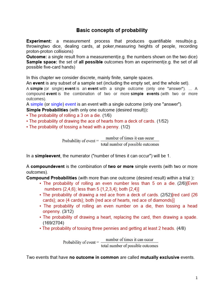 Probability Notes | PDF | Probability | Mathematics