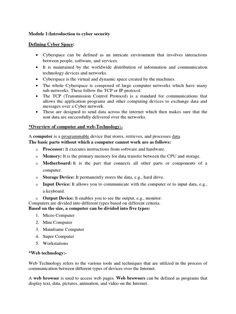 CS Module 1 | Download Free PDF | World Wide Web | Internet & Web