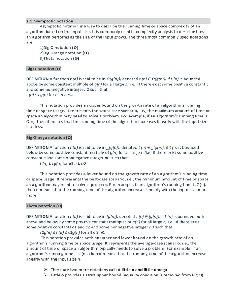 Asymptotic notations | PDF