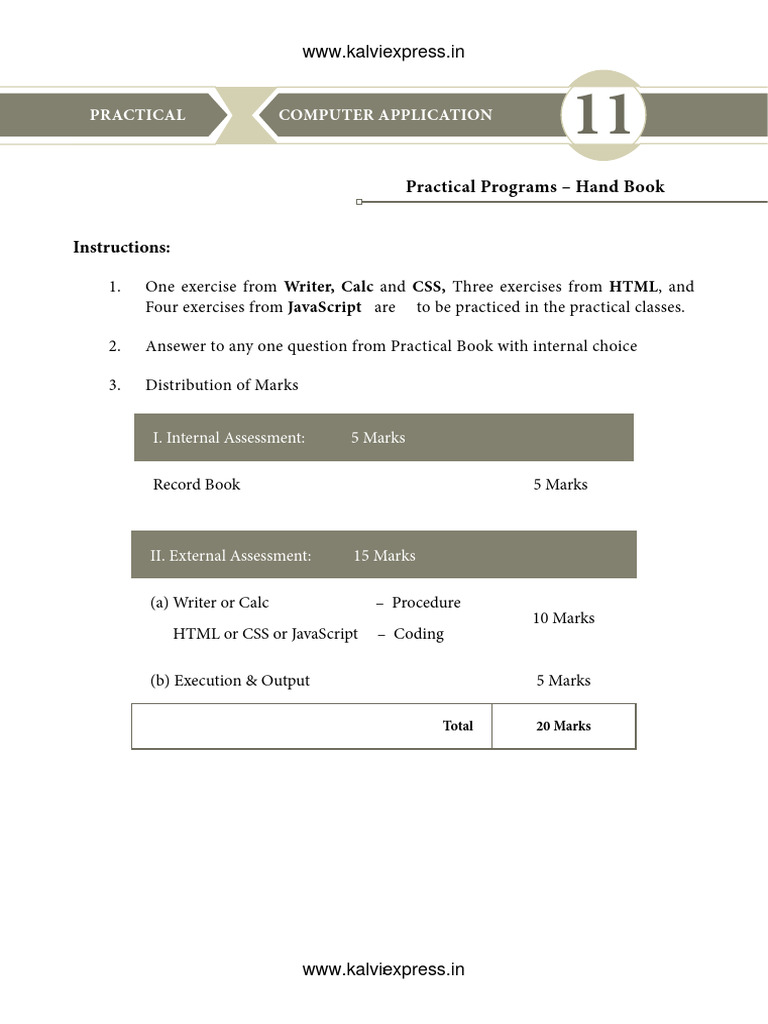 Computer Application Practical Eng - Kalviexpress | PDF