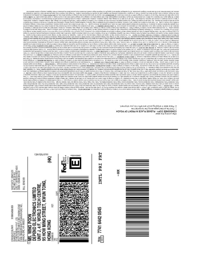FedEx Shipment Details for Ather Energy | PDF | Fed Ex | Business