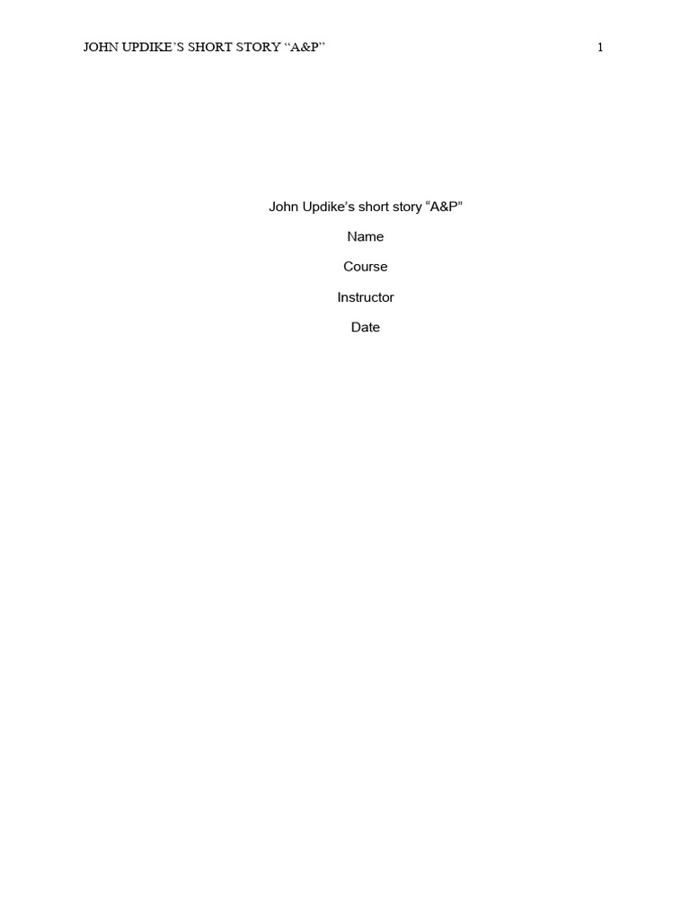 John Updike's Short Story | PDF | Art