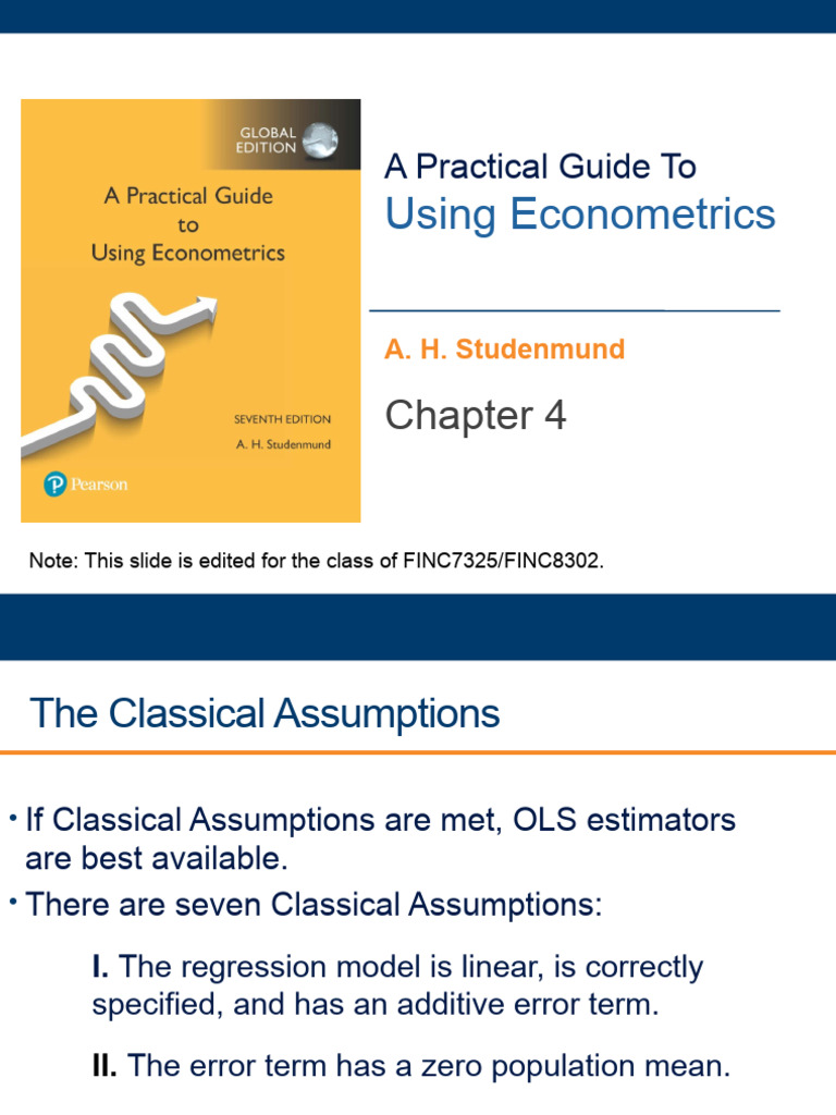 Regression Classical Ssumptions | PDF | Ordinary Least Squares | Estimator