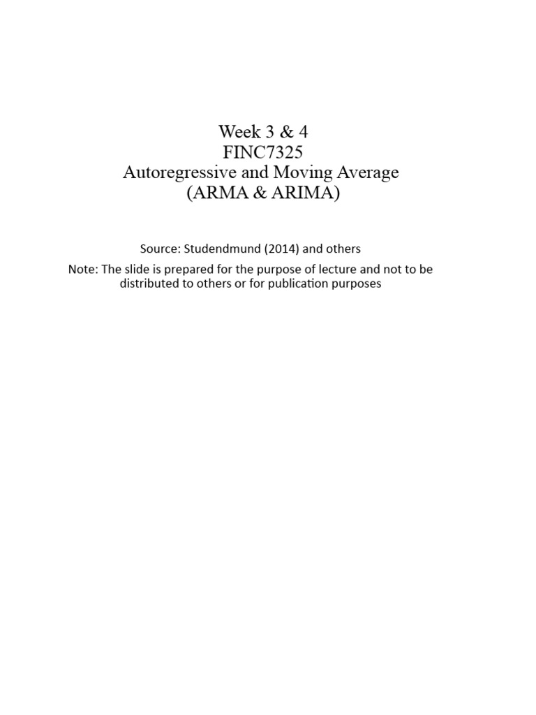 ARMA and ARIMA | Download Free PDF | Autoregressive Integrated Moving Average | Autoregressive Model