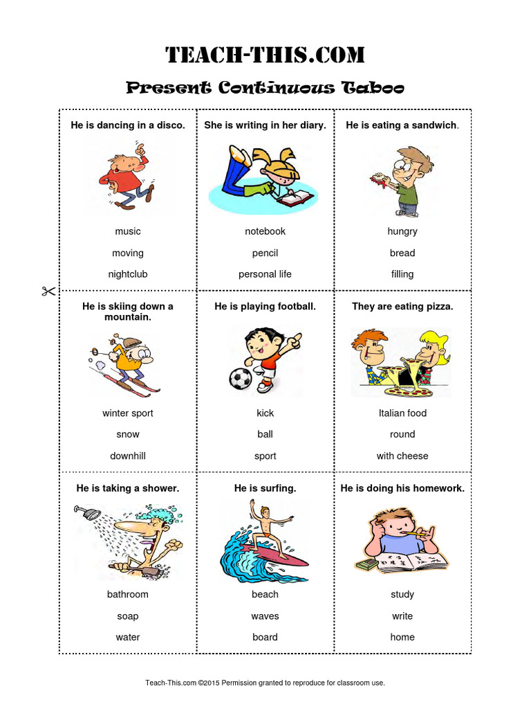 Present Continuous Taboo | PDF