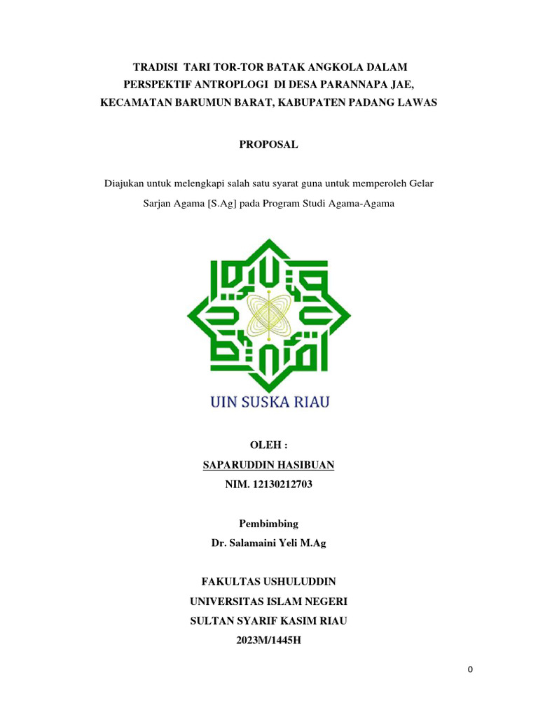 Proposal Saparuddin Hasibuan Metopel Agama 1 | PDF Proposal Saparuddin Hasibuan Metopel Agama 1 | PDF