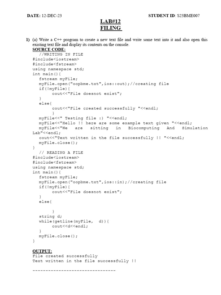 Lab12filings 1 | PDF | Namespace | Computer Science