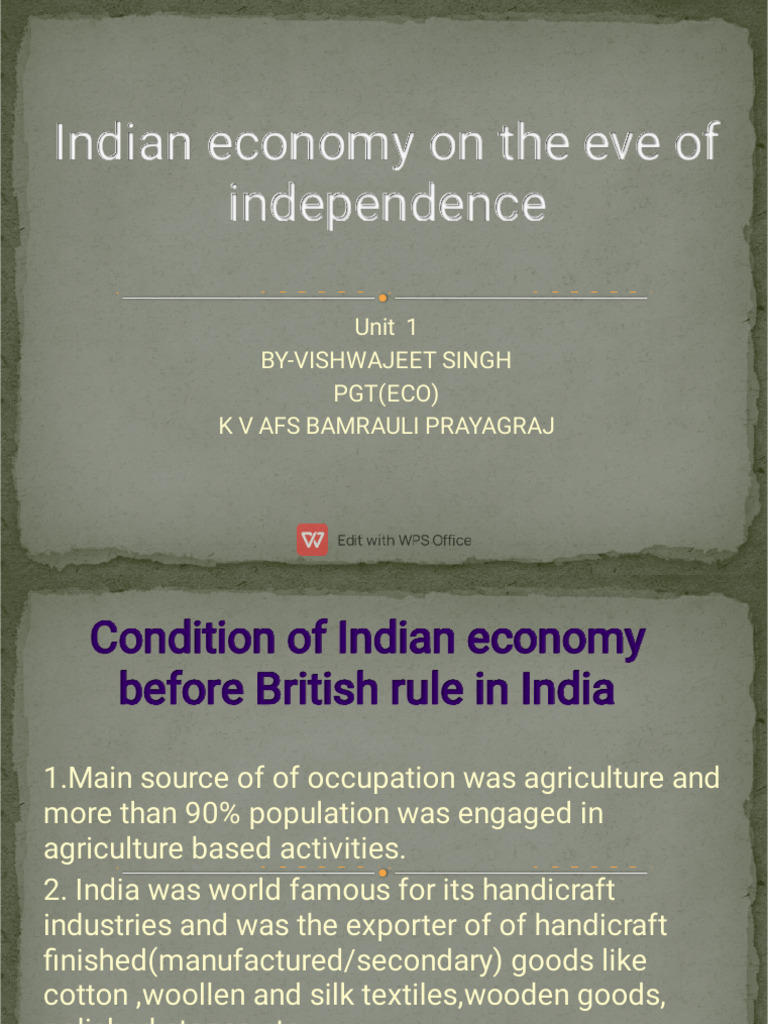 Indian Economy Pre-Independence Analysis | PDF