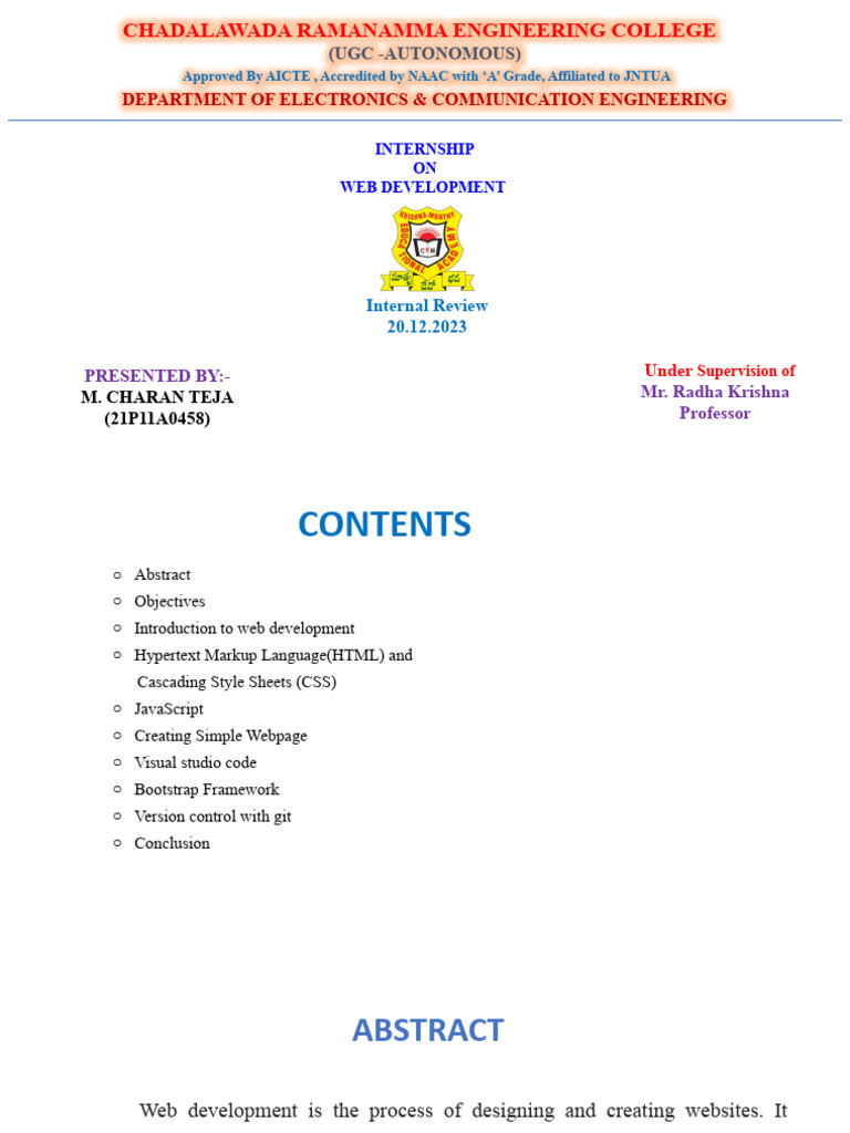 Web Development Internal Review | PDF | Html | World Wide Web