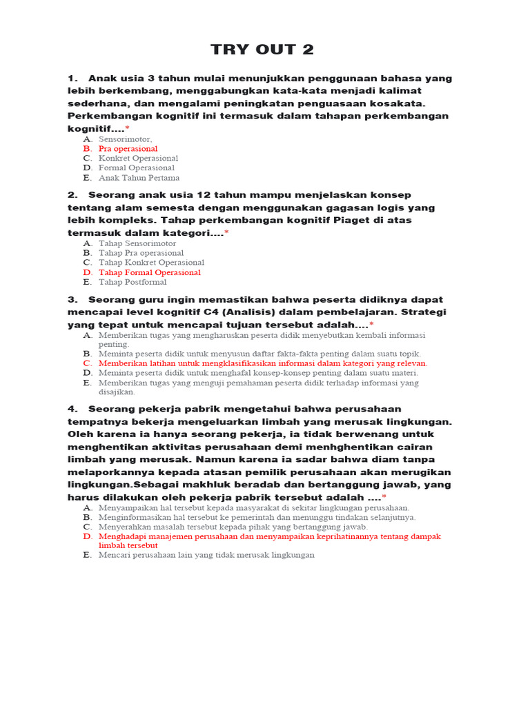 Try Out 2 | PDF | Kesehatan Holistik