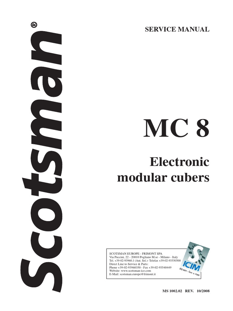 Scotsman Modular Cuber Guide | PDF | Valve | Water