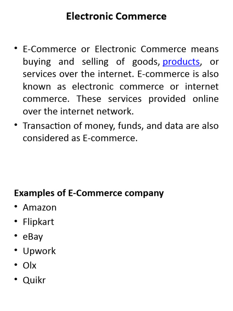 E. Comm Unit 1 | PDF | E Commerce | Digital Marketing