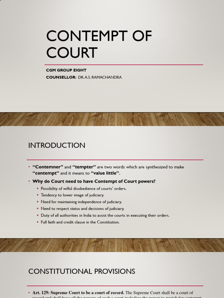 Contempt of Court: Key Principles & Cases | PDF | Contempt Of Court ...