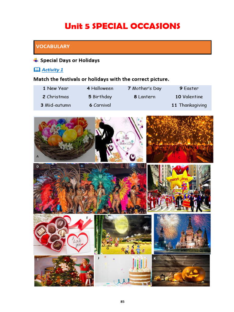 5-Unit 5-Special Occasions - La Da Sua P 85-105 | PDF | Workweek And ...