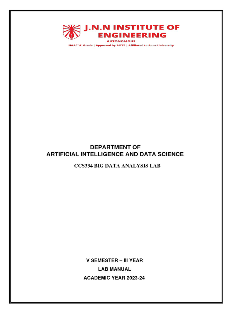 Big Data Analysis Lab Manual | Download Free PDF | Apache Hadoop | Map Reduce