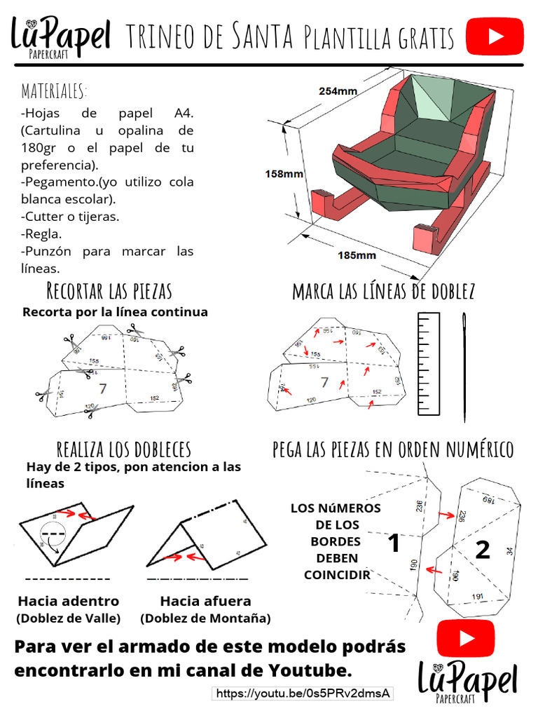 Molde y Plantilla para Trineo de Cartón | PDF