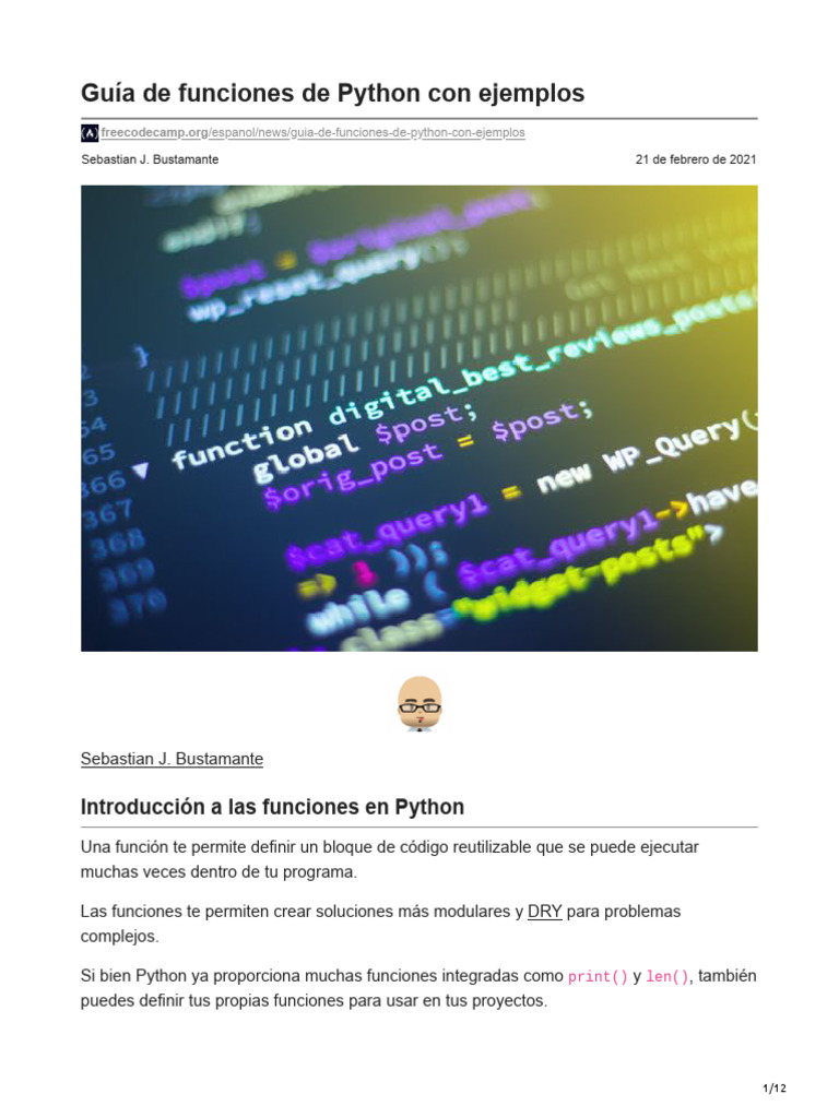 Guía de Funciones en Python | PDF | Python (lenguaje de programación) | Función (Matemáticas)