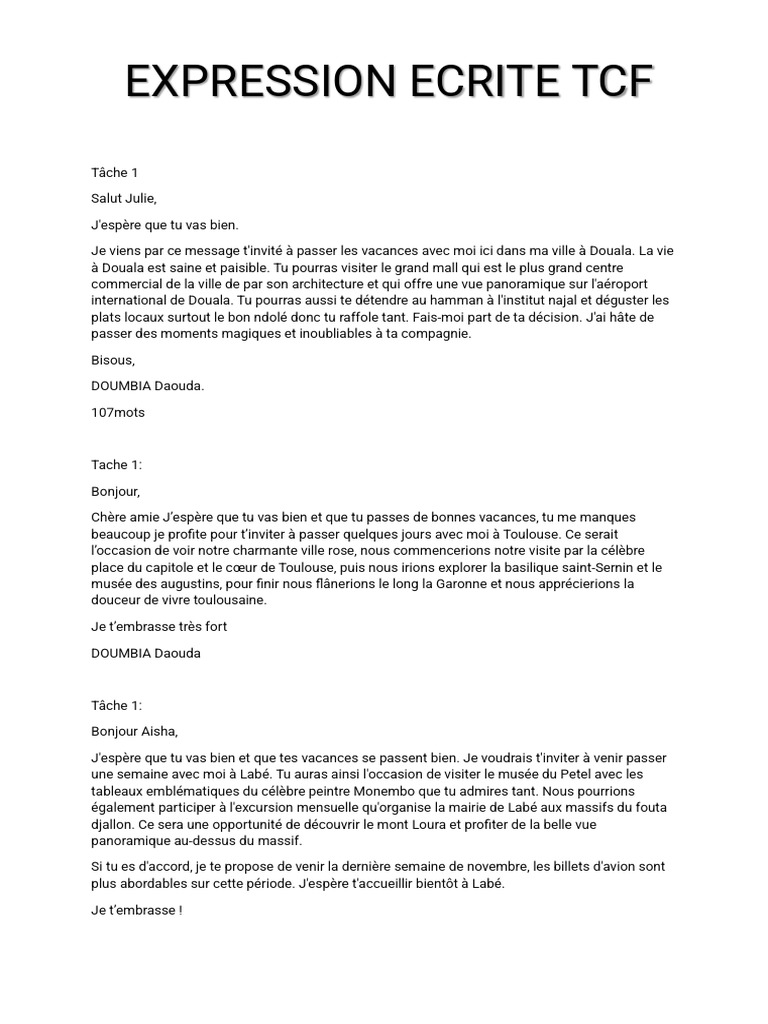 Expression Ecrite | PDF