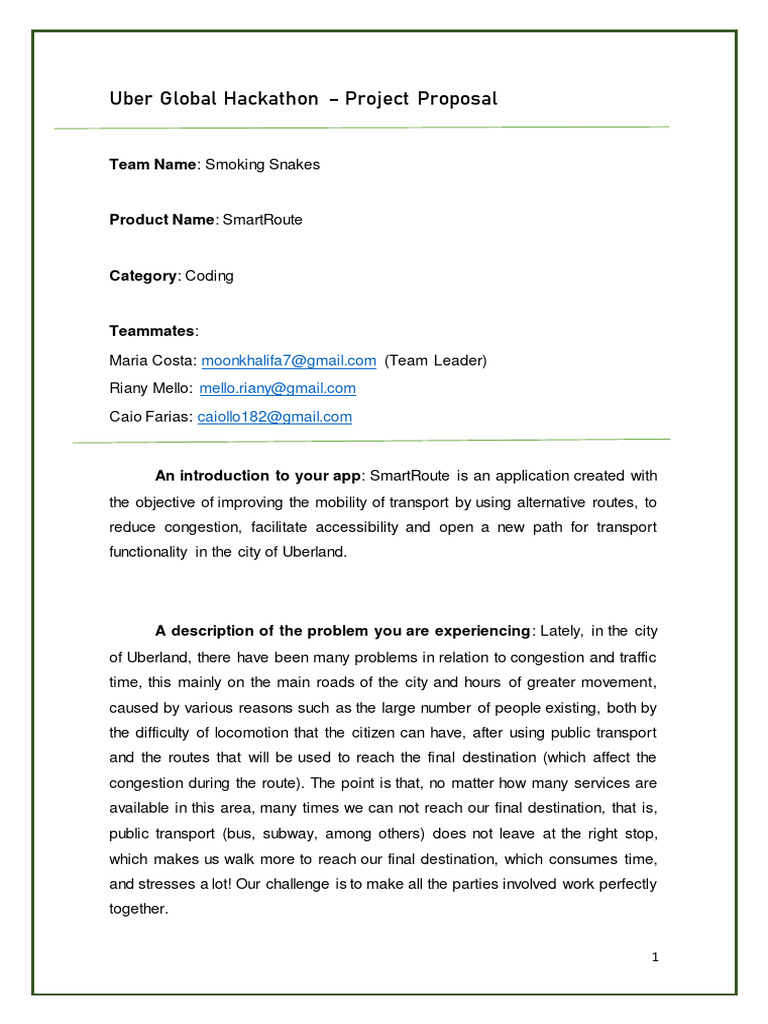 SmartRoute: Enhancing Uberland Mobility | PDF