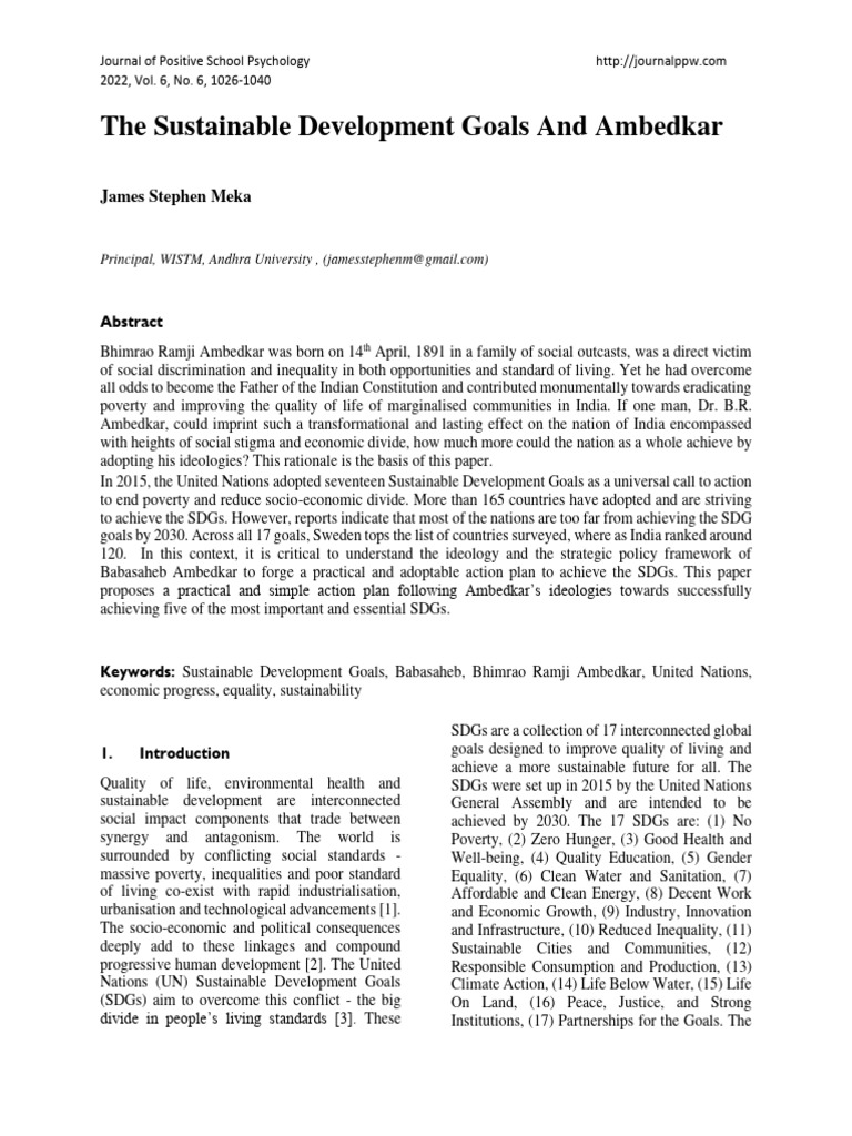 SDGs and Ambedkar | PDF | Economies