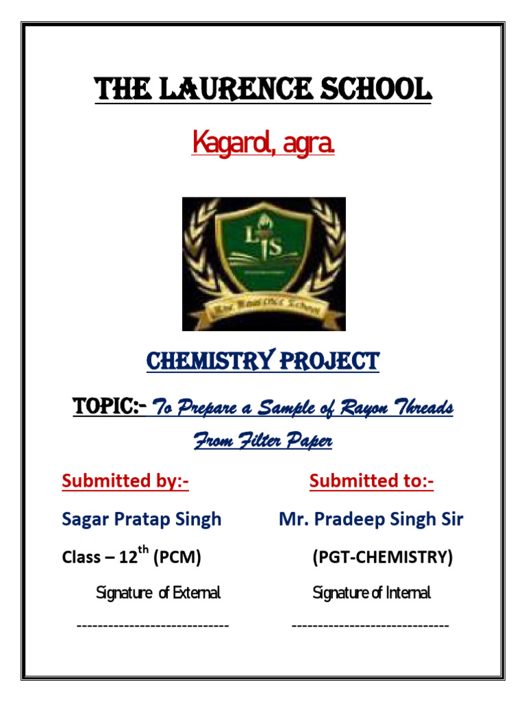 Chemistry project CLASS 12TH | PDF | Rayon | Cellulose