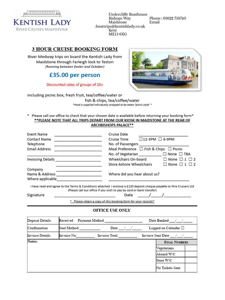 KL 2023 3hr Booking Form | PDF