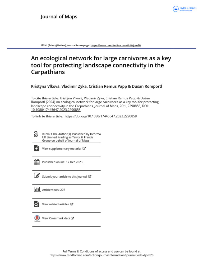 An Ecological Network For Large Carnivores As A Key Tool For Protecting ...