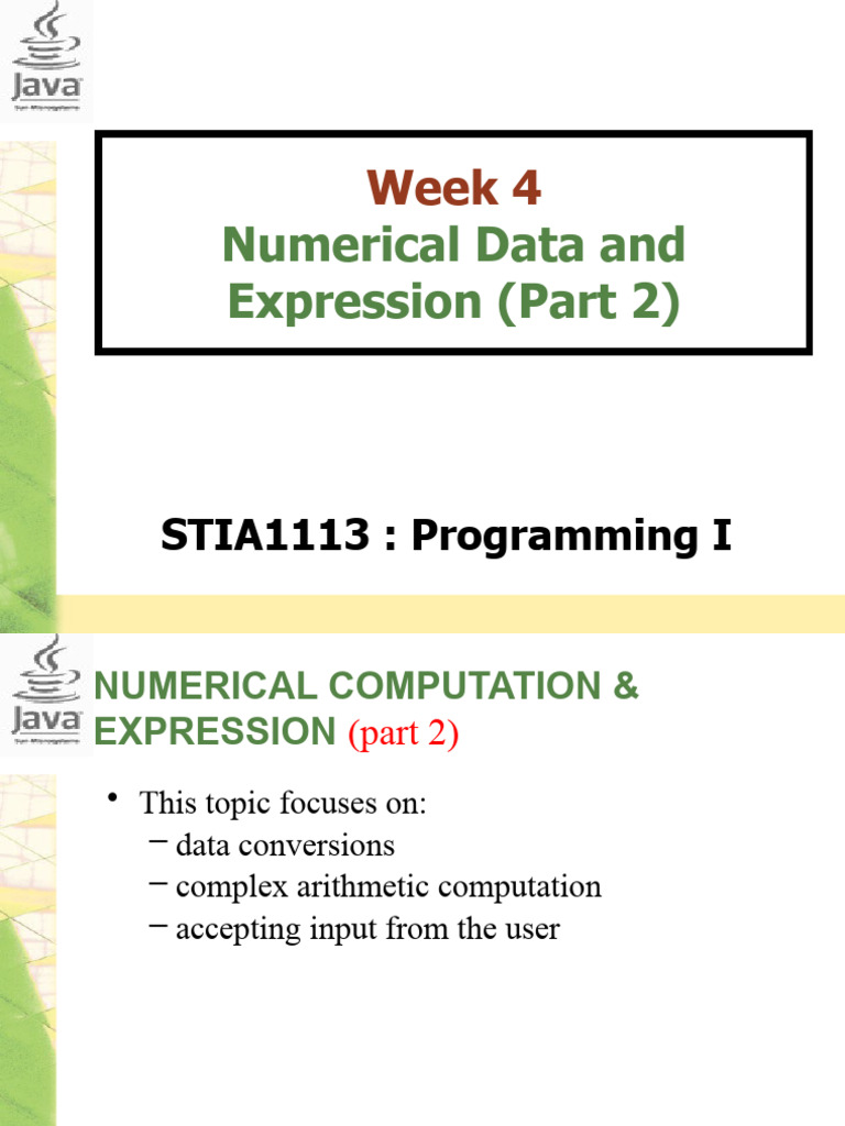 Chapter3 Numerical Data And Expression Part 2 Pdf Data Type Integer Computer Science 8175
