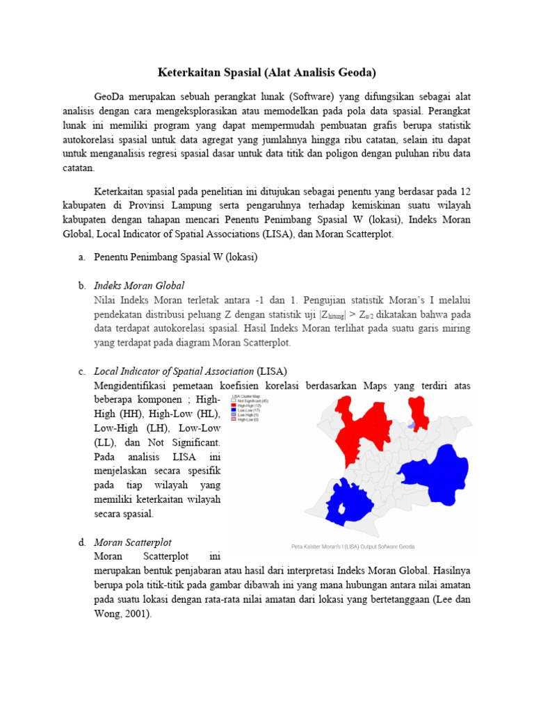 Analisis Spasial GeoDa untuk Kemiskinan | PDF