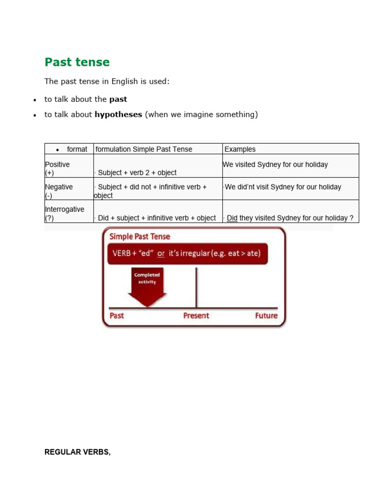 Past Tense | PDF | Verb | Languages