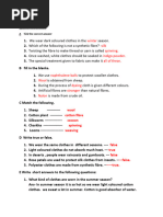 EVS Worksheet - Class I (Lesson 4: Clothes) | PDF | Clothing | Nature