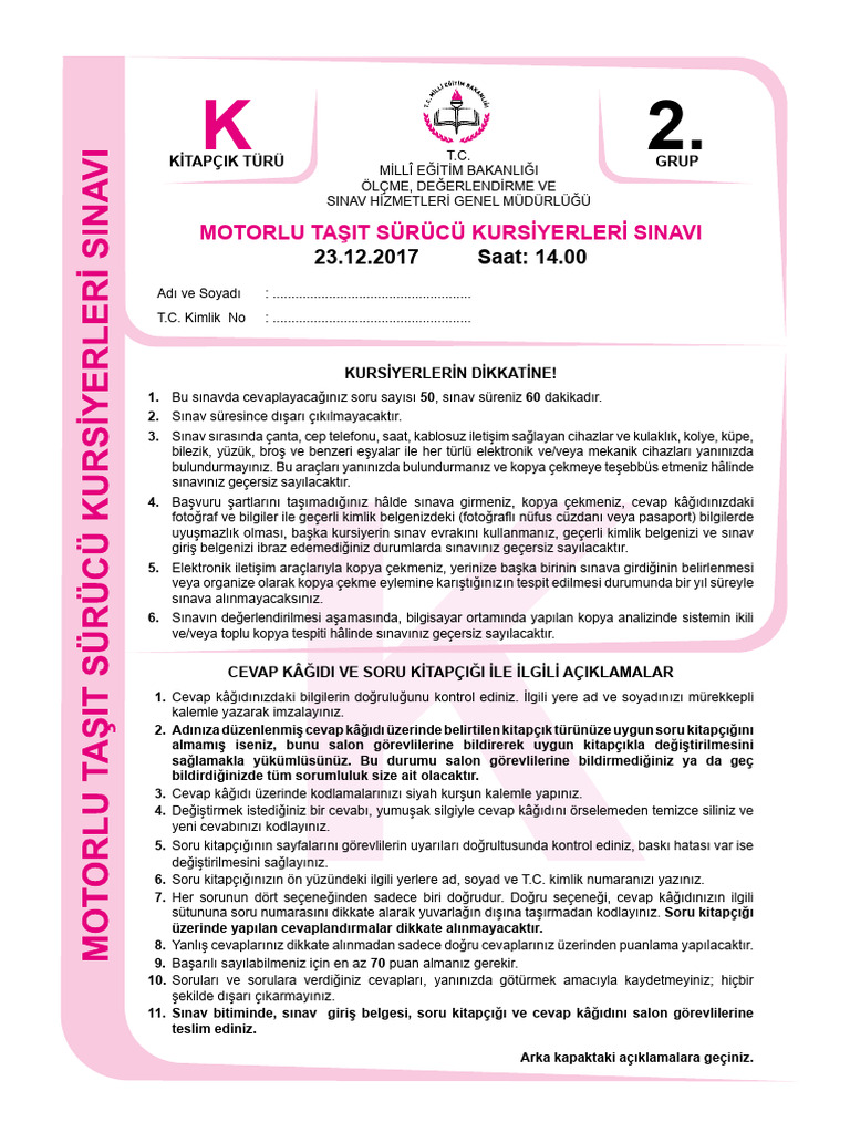 Ehliyet Sinav Sorulari | PDF