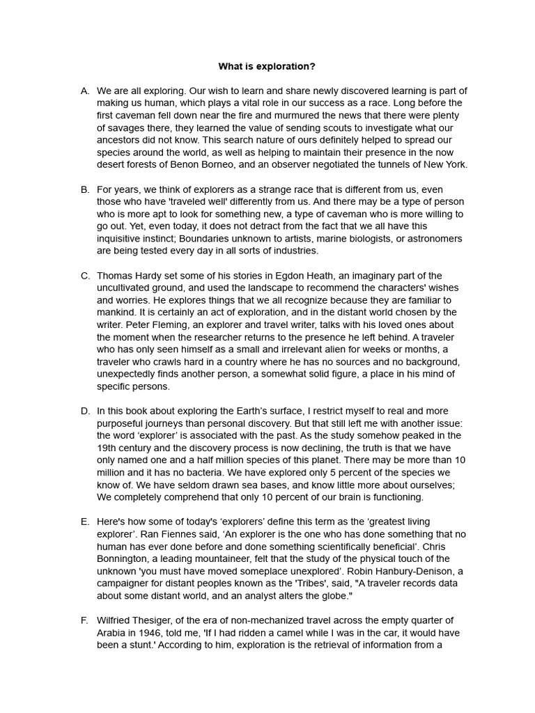 What Is Exploration Reading Answers Afabb50ccc | PDF | Exploration ...