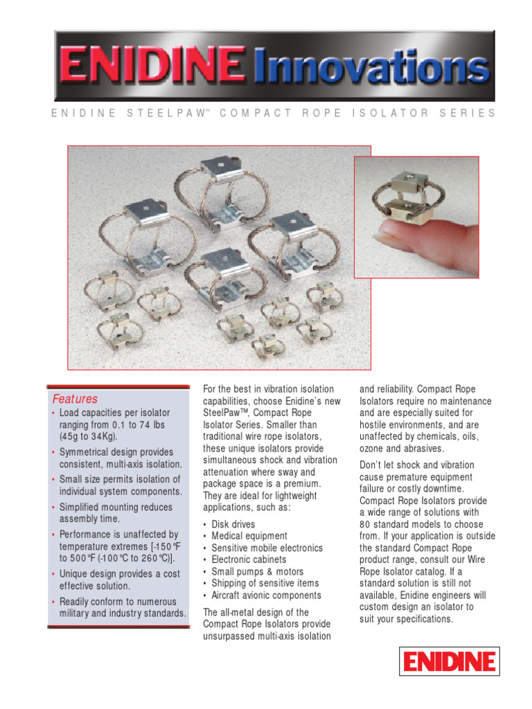 Wire Rope Shock & Vibration Isolators Comp | PDF