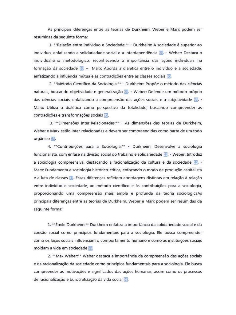 As Principais Diferenças Entre As Teorias de Durkheim | PDF ... As Principais Diferenças Entre As Teorias de Durkheim | PDF ...