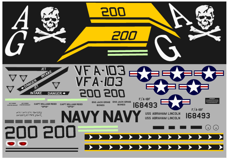 FA-18F Jolly Rogers Decal A323 | PDF | Manufactured Goods | Jet Aircraft
