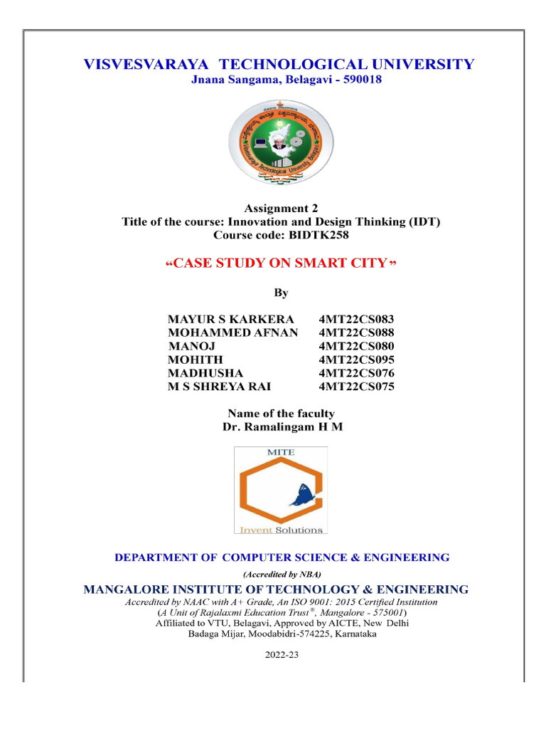 Case Study On Smart Cities | PDF | Design Thinking | Prototype