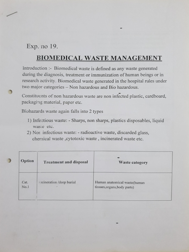 Micro Practical 19 and 20 | PDF | Waste | Health Care